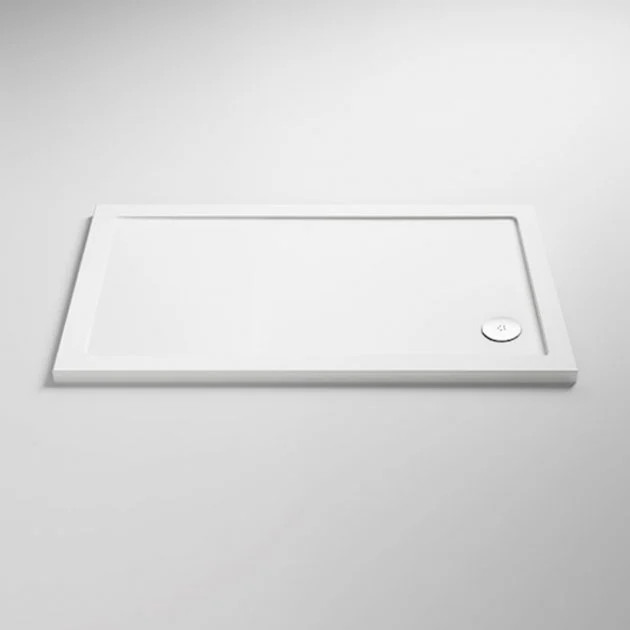 Adept Pearlstone Shower Trays - Corner Waste Position - White
