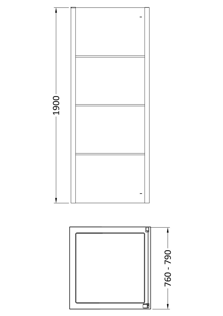 Apex 800mm Side Panel 8mm Glass - The Wetroom Store