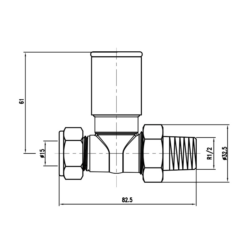 Essentials Arc Radiator Wheel Head Valve - The Wetroom Store