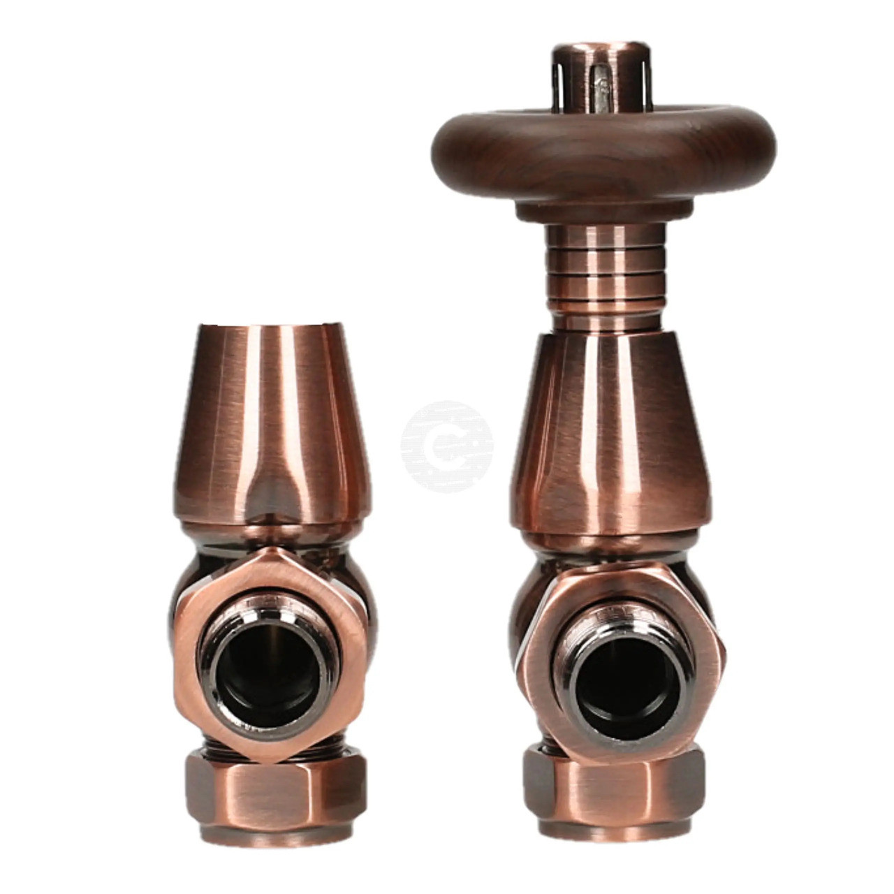 Bentley Traditional 15 mm Antique Copper TRV & Lockshield Valve Set ...