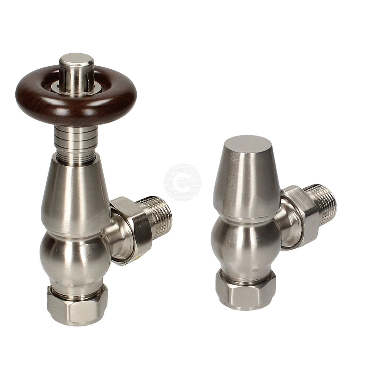 Bentley Traditional 15 mm Silver Nickel TRV & Lockshield Valve Set ...