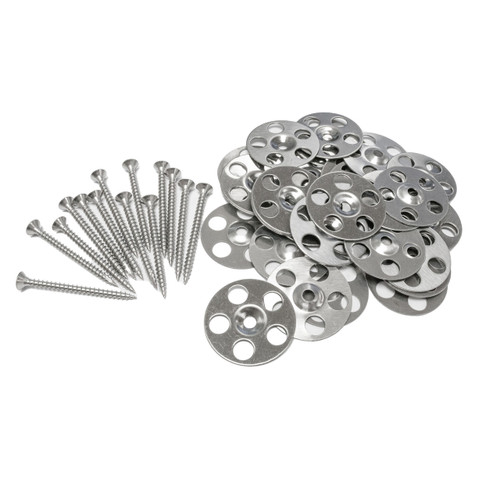 36mm Stainless Steel Washers for Tile Backer Boards & 4 x 50mm Screws ...