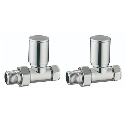 Modern Round Straight Valves - Chrome