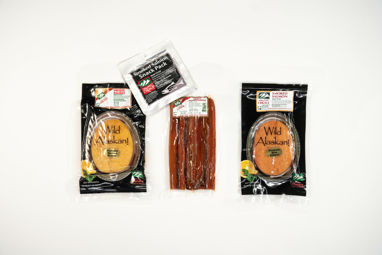 Buy 7 Smoked Fish Sampler Wrapped Basket for Local Delivery