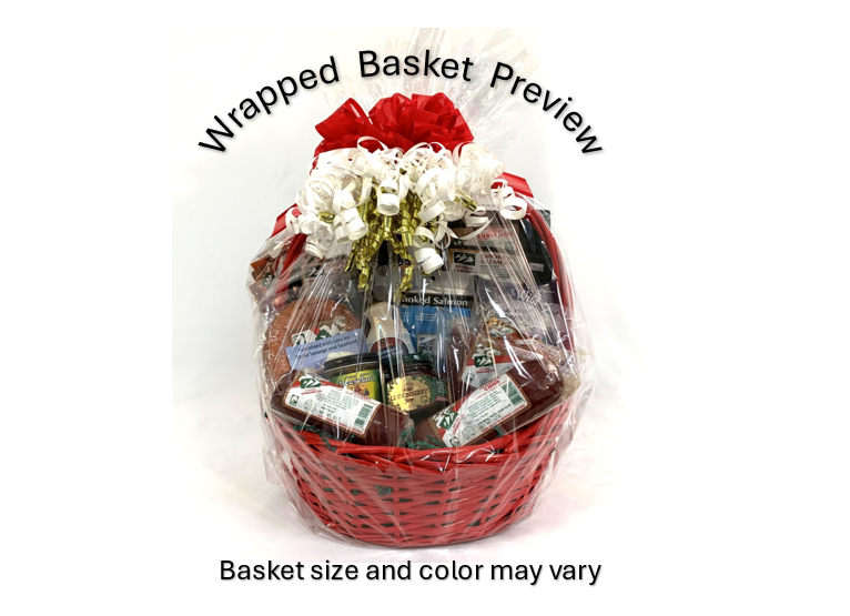 Buy 7 Smoked Fish Sampler Wrapped Basket for Local Delivery