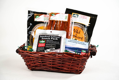 Buy 7 Smoked Fish Sampler Wrapped Basket for Local Delivery