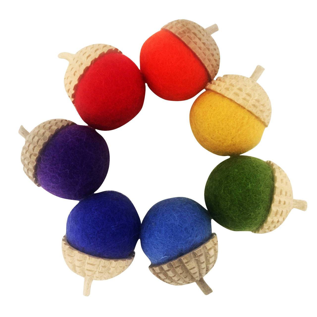 Rainbow Acorns/7pc - Papoose Toys Pte Ltd