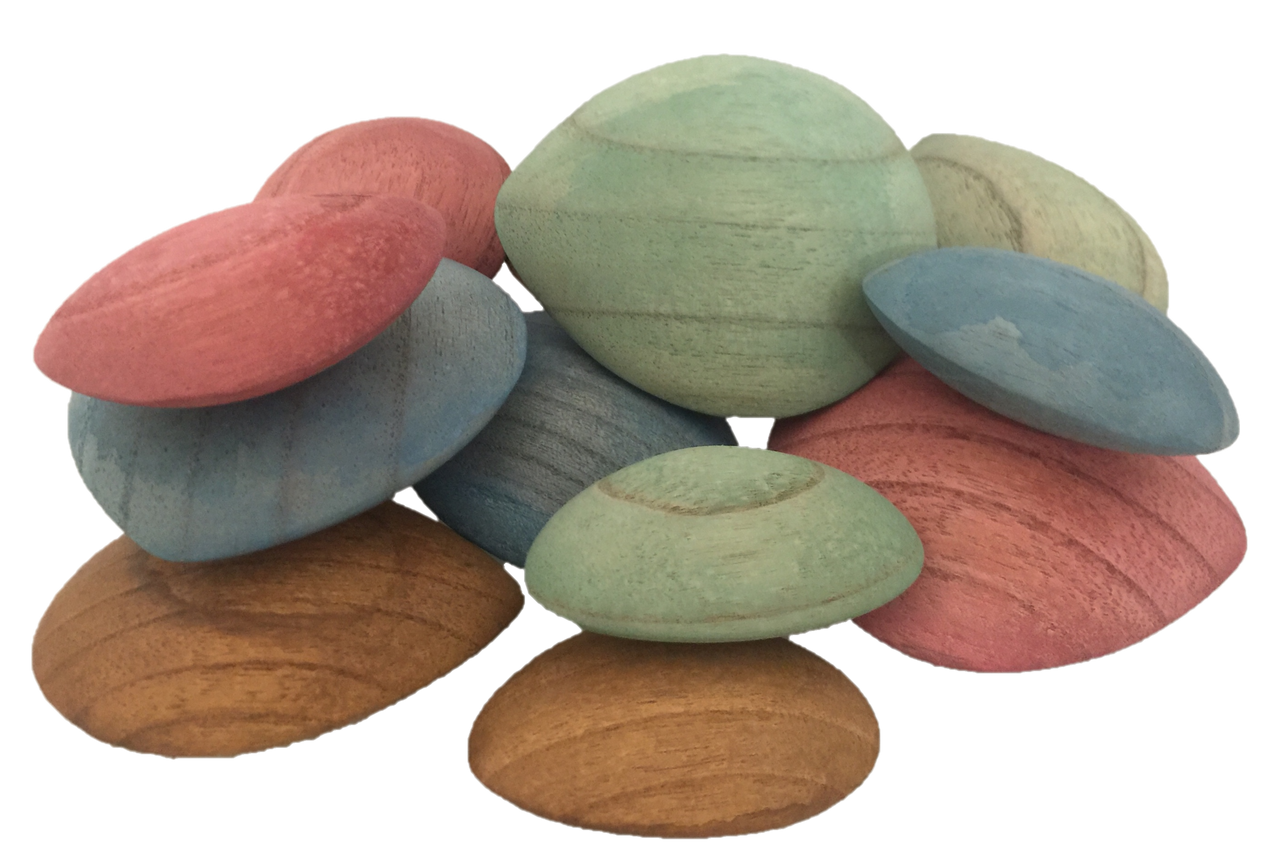 Earth Wood Pebbles/12pc - Papoose Toys Pte Ltd