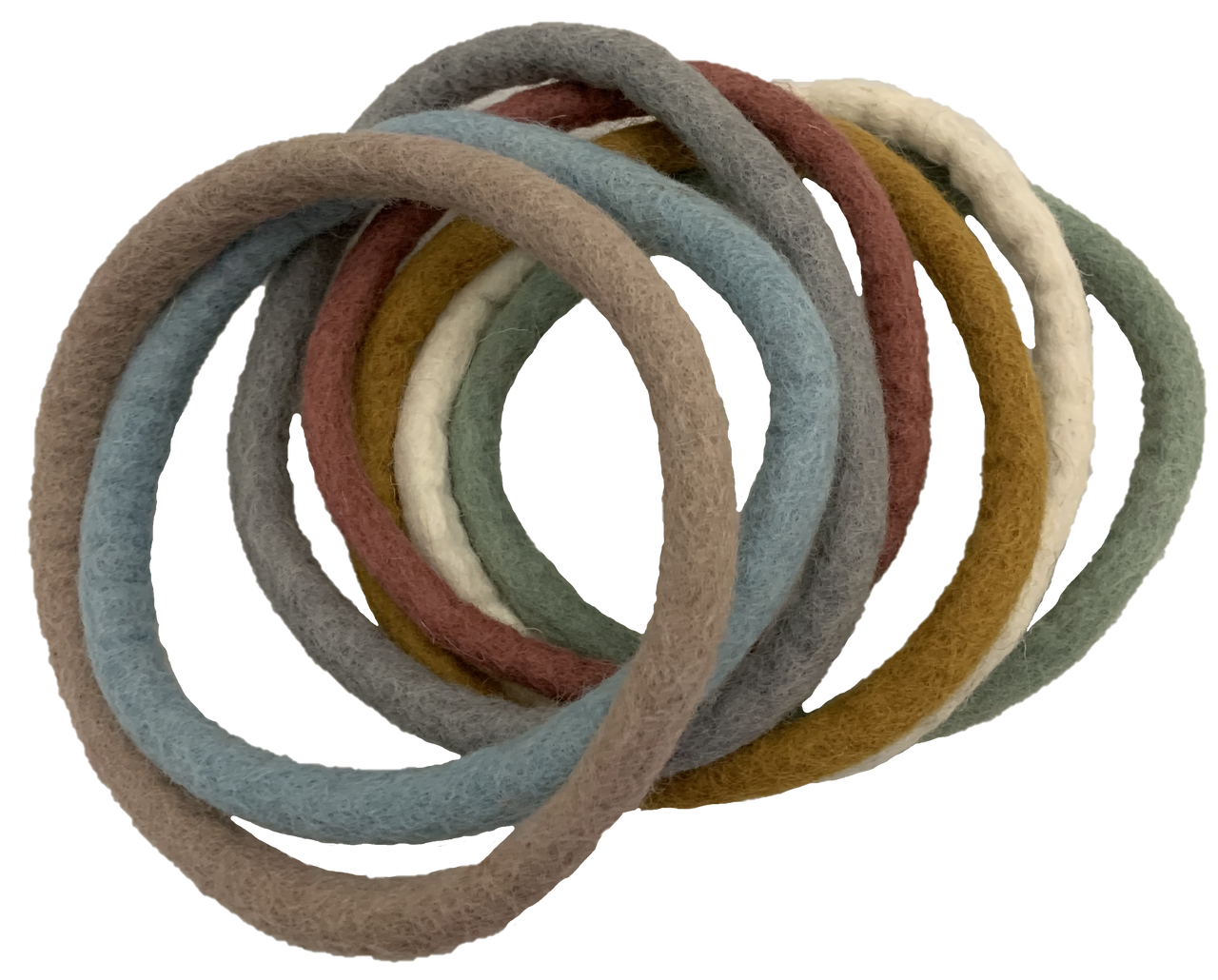 Earth Felt Rings Small Set/7pc - Papoose Toys Pte Ltd