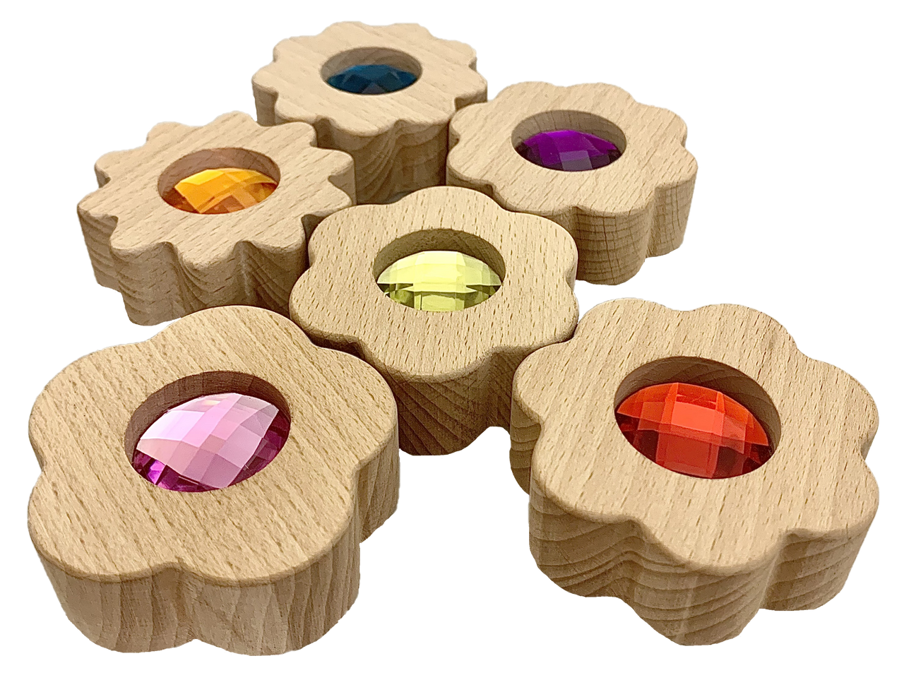Gem Counting Flowers/6pc - Papoose Toys Pte Ltd