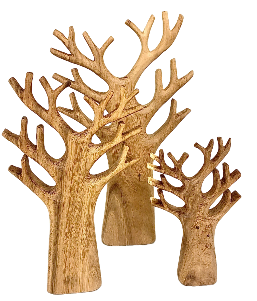 Carved Tree Set/3pc - Papoose Toys Pte Ltd