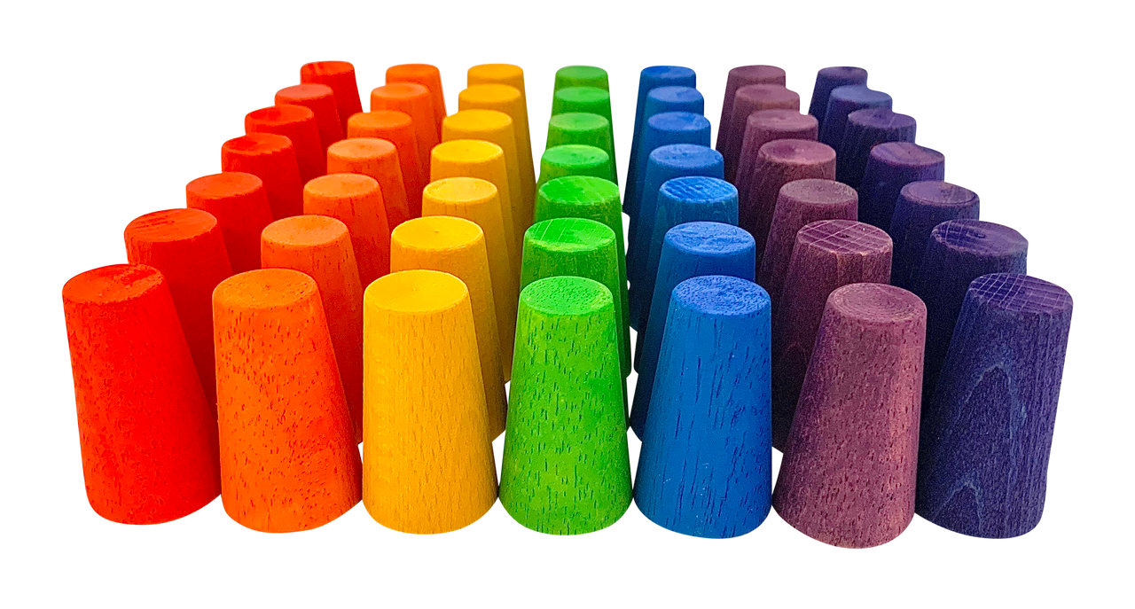 Mini Rainbow Cones/49pc - Papoose Toys Pte Ltd