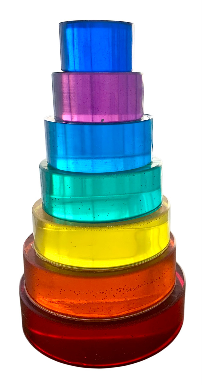 Lucite Rainbow Discs Hot/7pc