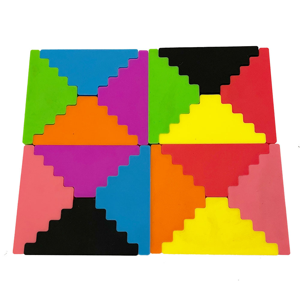 Silicon Stepped Blocks/16pc - Papoose Toys Pte Ltd