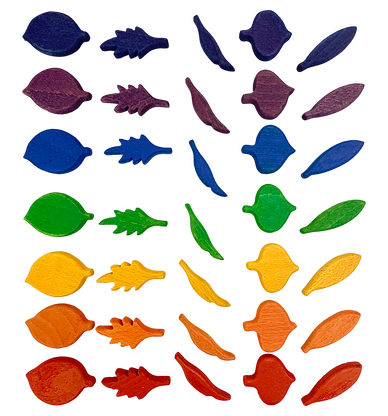 Mini Rainbow Leaf Shape/35pc - Papoose Toys Pte Ltd