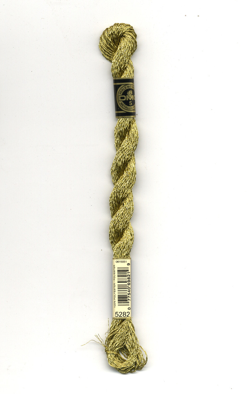 DMC Gold Metallic Pearl Cotton Skein Size 5 27 3yd 5282 CrossStitchWorld dmc-gold-metallic-pearl-cotton-skein-size-5-27-3yd-5282-crossstitchworld