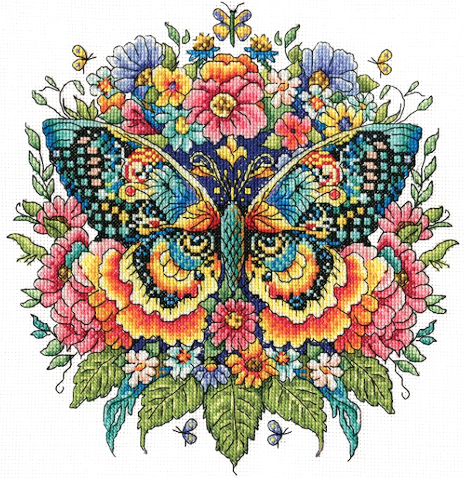 Design Works - Butterfly with Flowers - CrossStitchWorld