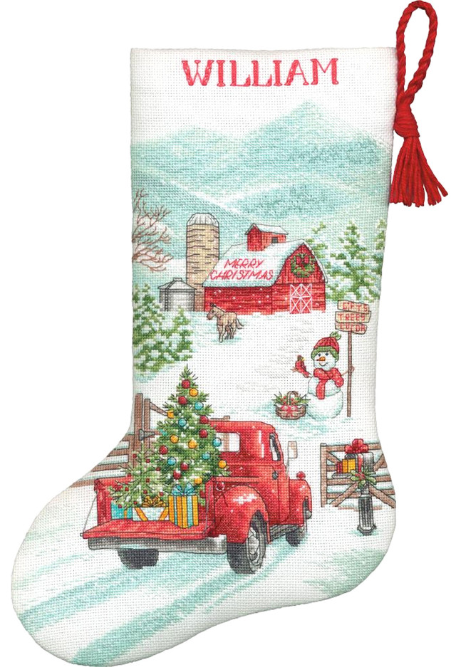 Dimensions - Holiday Farm Christmas Stocking - CrossStitchWorld