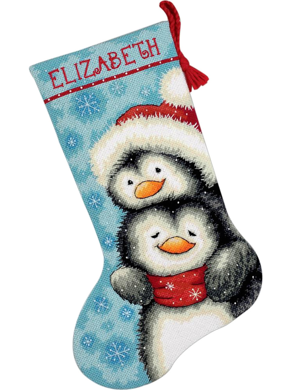 Dimensions - Hugging Penguins Stocking - CrossStitchWorld