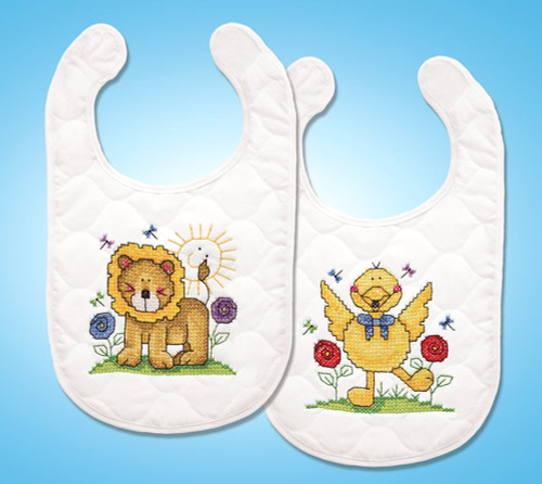 Design Works - Animal Fun Bib Set - CrossStitchWorld
