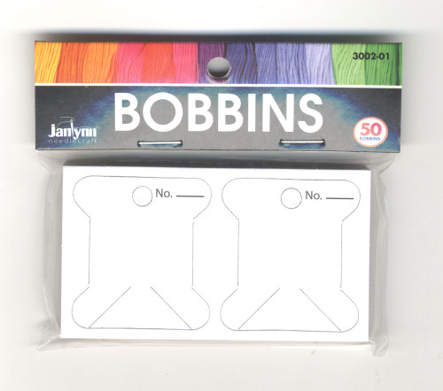 Janlynn - 100 Cardboard Floss Bobbins - CrossStitchWorld