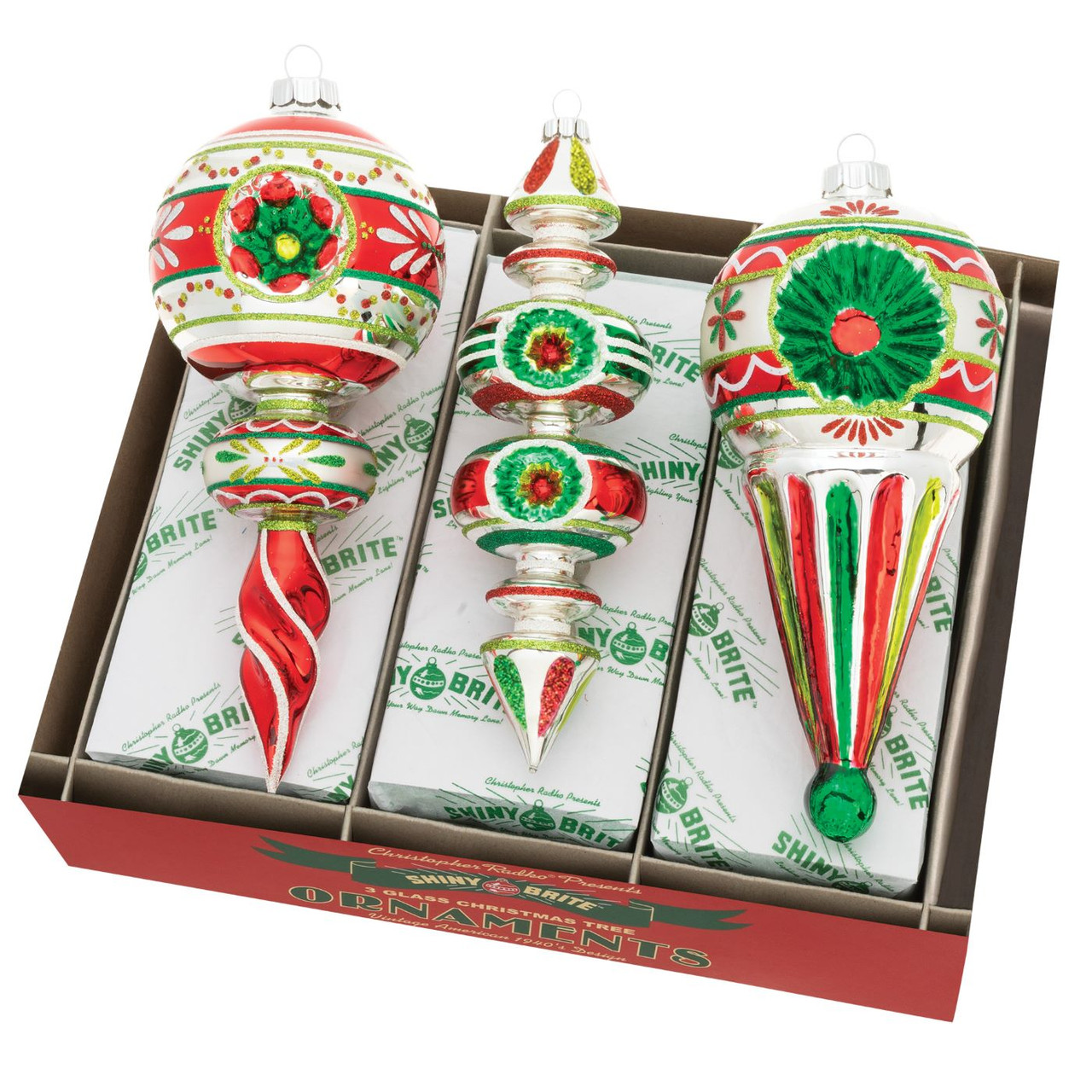 Christopher Radko Holiday Splendor 7" Decorated Shapes (Set of 3) by ...