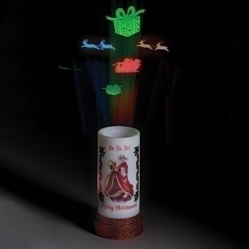 Roman Santa Candle Projector Lighted