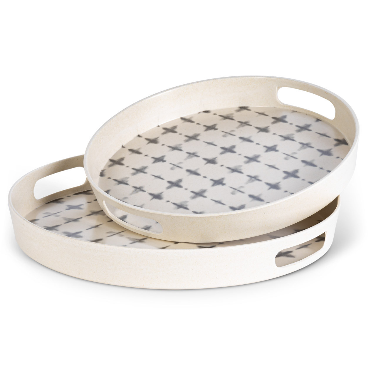 GG Collection Round Bamboo Tray 2-Pc Set