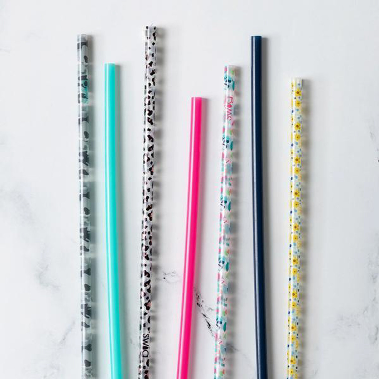 Luxy Leopard Blush Tall Reusable Straw Set By Swig