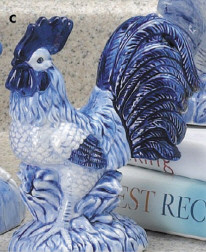 Blue Sky Small Blue Ceramic Rooster-The Lamp Stand