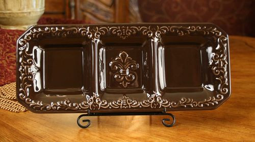Drake Coffee Colored Three Section Tray-The Lamp Stand