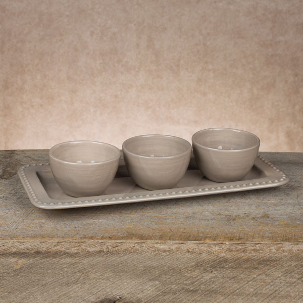 GG Collection 3 Bowl Tray Set - Linen - GG Collection-The Lamp Stand