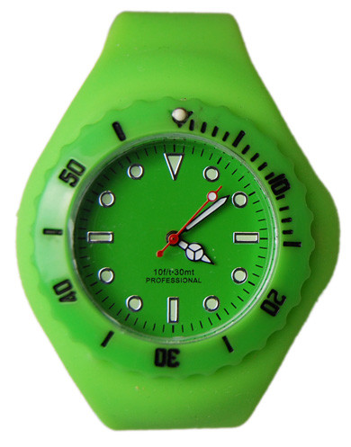 Queen Designs Lime Green Sporty Curve Jelly Watch-The Lamp Stand