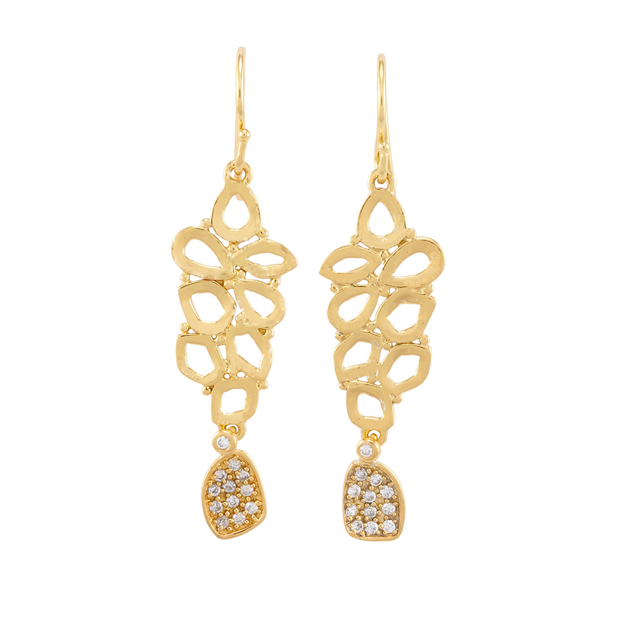Melinda Maria Pia Drop Earring - Gold White - Melinda Maria-The Lamp Stand