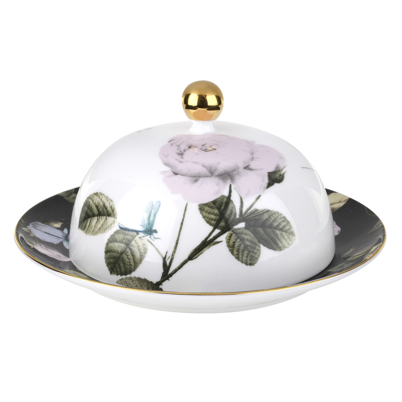 Portmeirion (Portmeirion Group USA, Inc.) Ted Baker Rosie Lee Black/White Covered Starter Dish ...