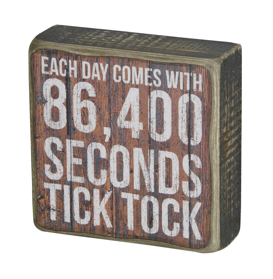 Primitives by Kathy Tick Tock Box Sign - Primitives by Kathy-The Lamp Stand