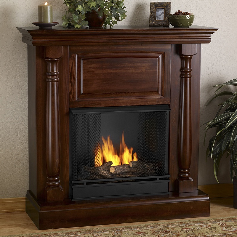 RealFlame Pillar-Mahogany-Ventless Gel Firplace by Real Flame-The Lamp ...