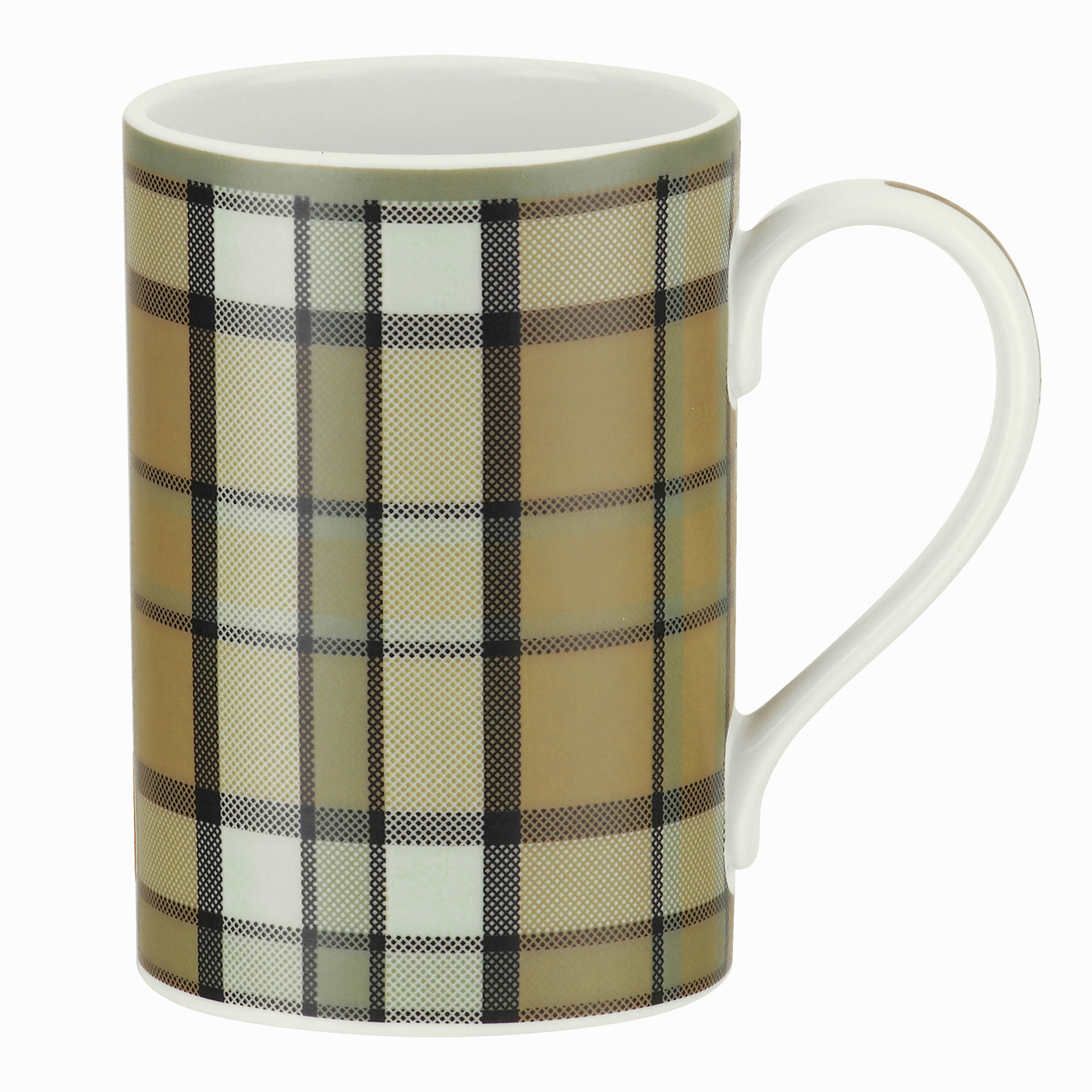 Spode (Portmeirion Group USA, Inc.) Glen Lodge Set of 4 Tartan Tan Mugs ...
