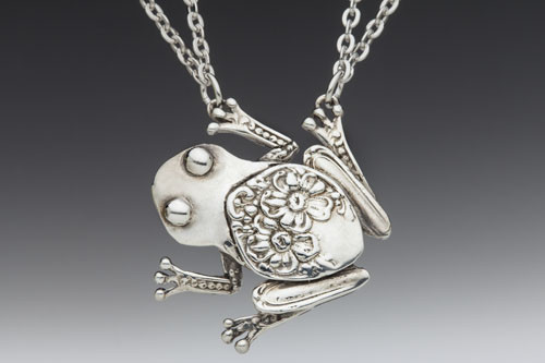 Silver Spoon Tree Frog Spoon Necklace-The Lamp Stand