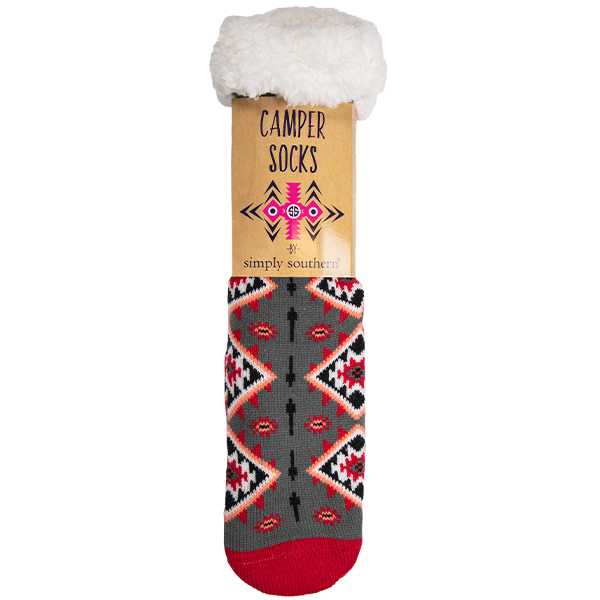 Simply Southern Accessories Grey Aztec Camper Socks by Simply Southern ...