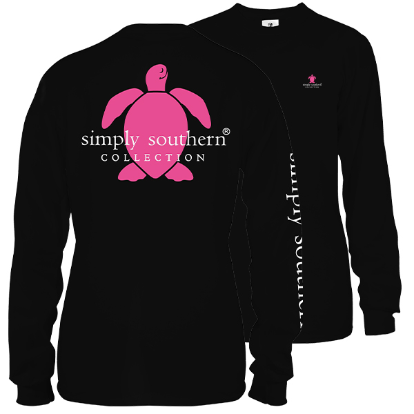 Simply Southern Tees Medium Sea Turtle Logo Black Long Sleeve Tee by ...