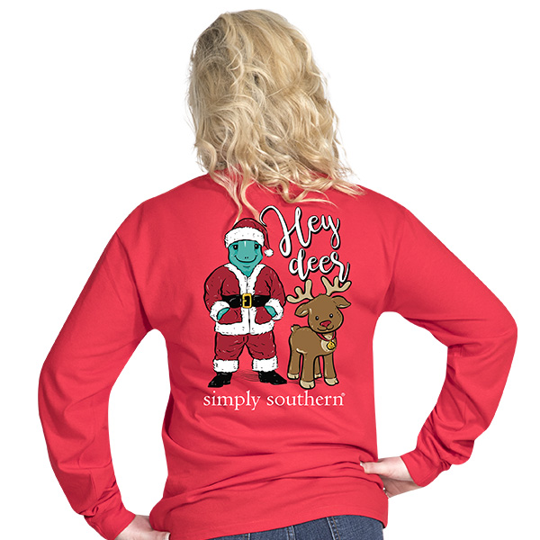 Simply Southern Large Turtle Santa Red Long Sleeve Tee by Simply ...