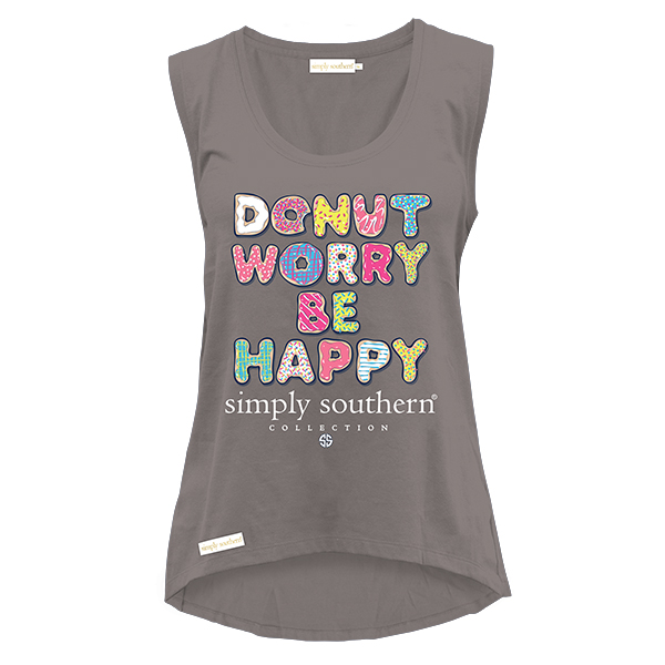 Simply Southern Small Donut Worry, Be Happy Steel Tank Top by Simply ...