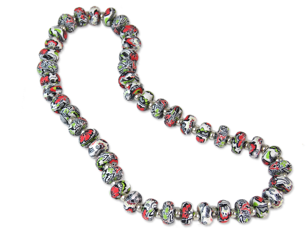 Viva Beads Splash of Black & White Flat Shimmer Necklace - Viva Beads ...