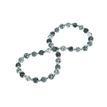 Viva Beads Classic Black Lace Classic Silver Ball Necklace-The Lamp Stand