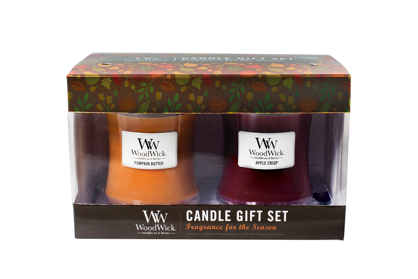 WoodWick Pumpkin Butter / Apple Crisp 10 oz. Candle 2-Pack Fall Gift ...