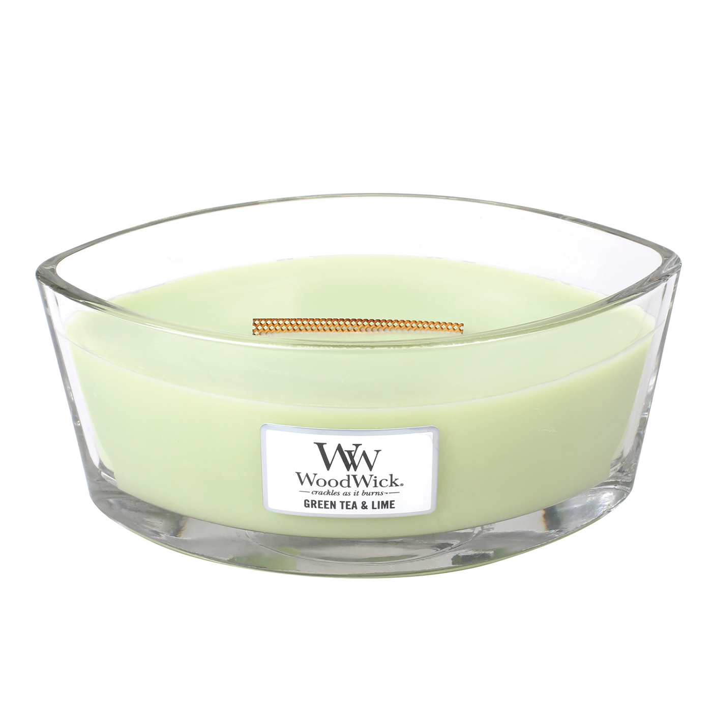 WoodWick Green Tea & Lime WoodWick Candle 16 oz. HearthWick Flame-The Lamp Stand