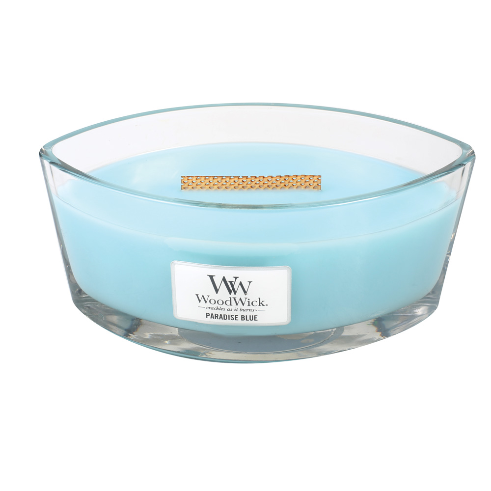 WoodWick Paradise Blue WoodWick Candle 16 oz. HearthWick Flame-The Lamp ...