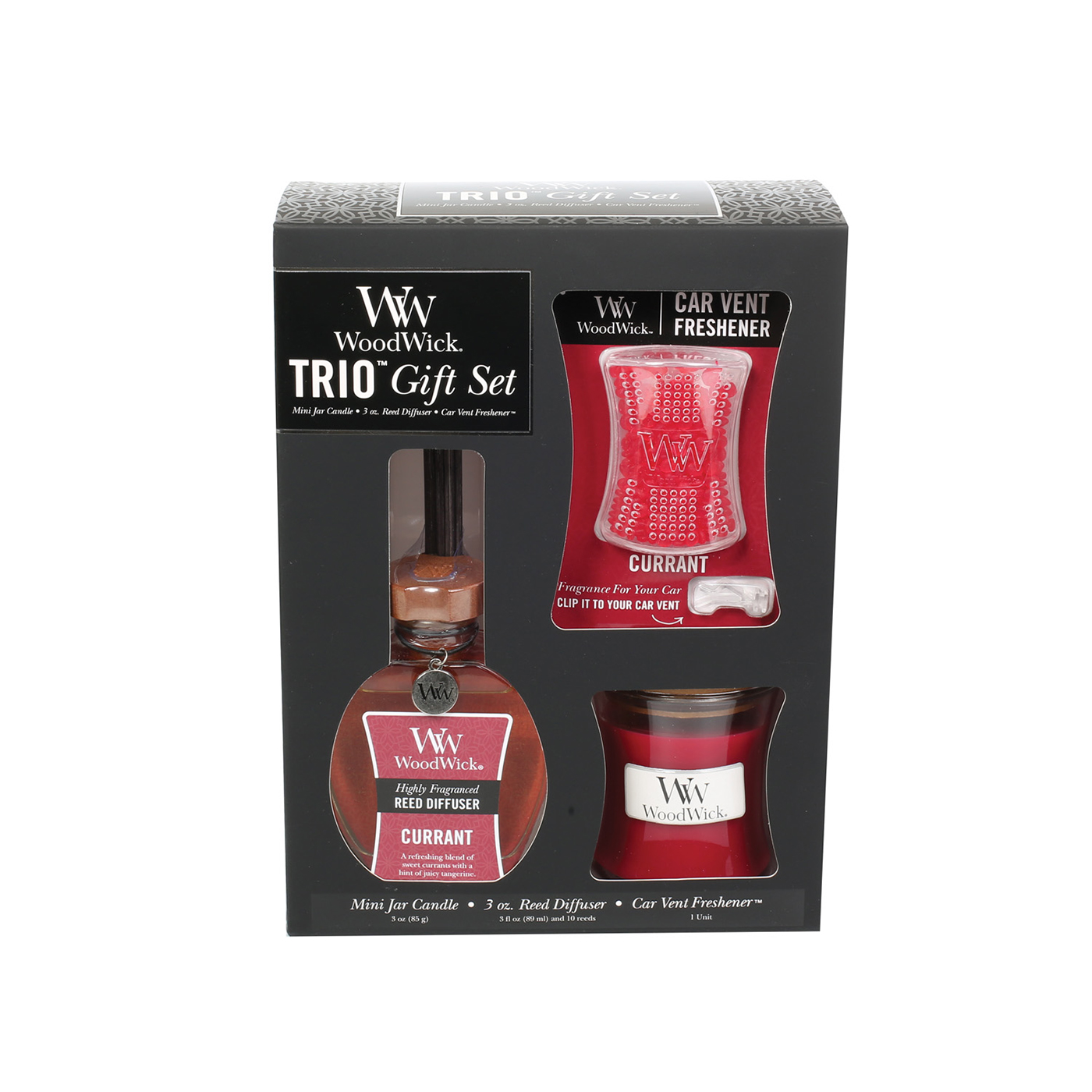 WoodWick Currant WoodWick Trio Gift Set-The Lamp Stand