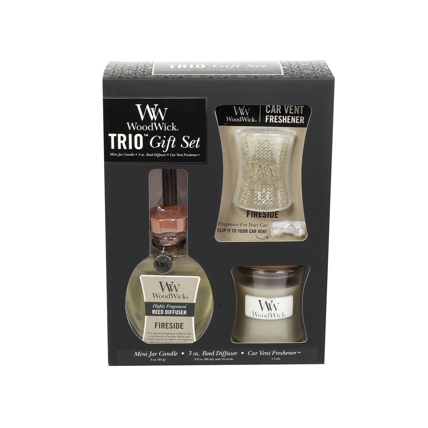 WoodWick Fireside WoodWick Trio Gift Set-The Lamp Stand